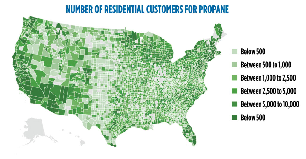 Propane consumption by end use in residential buildings in the US - LP Gas
